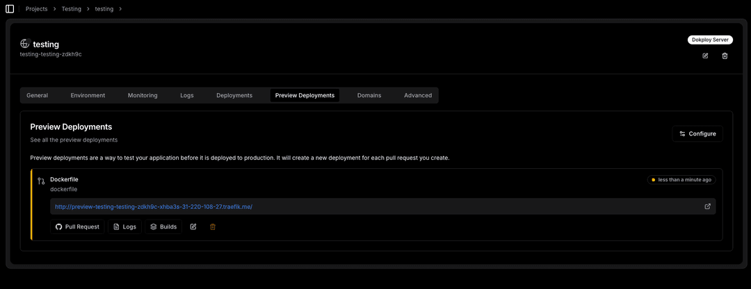 Preview Deployments | Dokploy